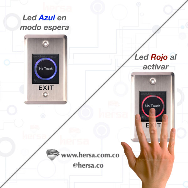 Botón de salida no touch con sensor de proximidad K1 TH - Hersa